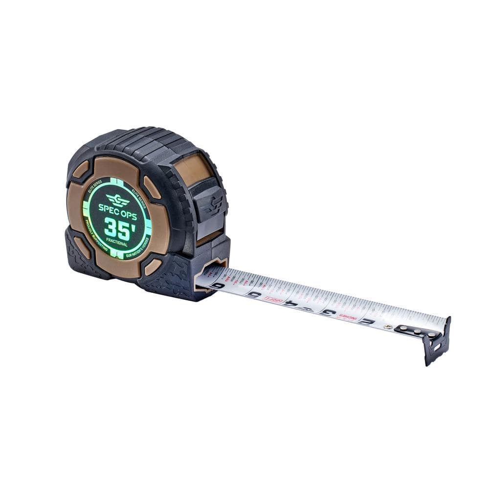 SPEC OPS 35 ft. Elite Series Tape Measure, 1 1/4 in. Double-Sided Blade ...