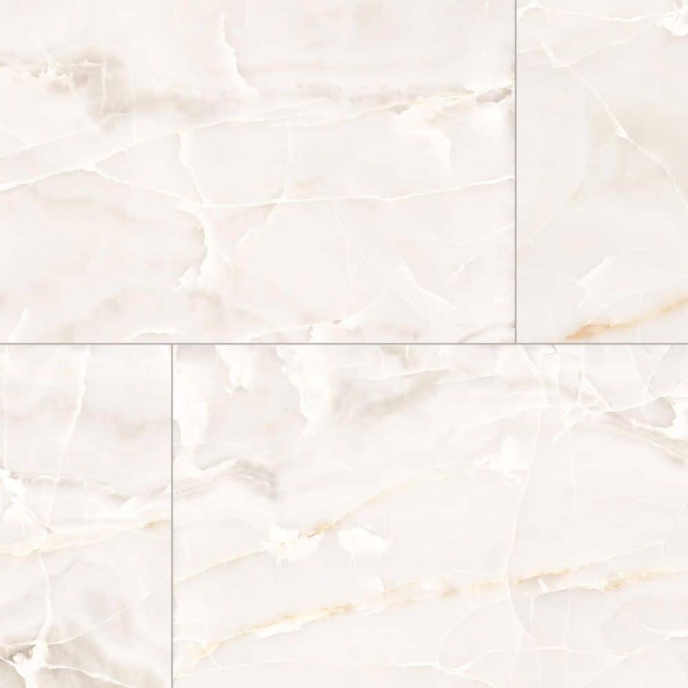 Reviews for Giorbello American Onyx Ivory 24 in. x 48 in. Matte Marble ...