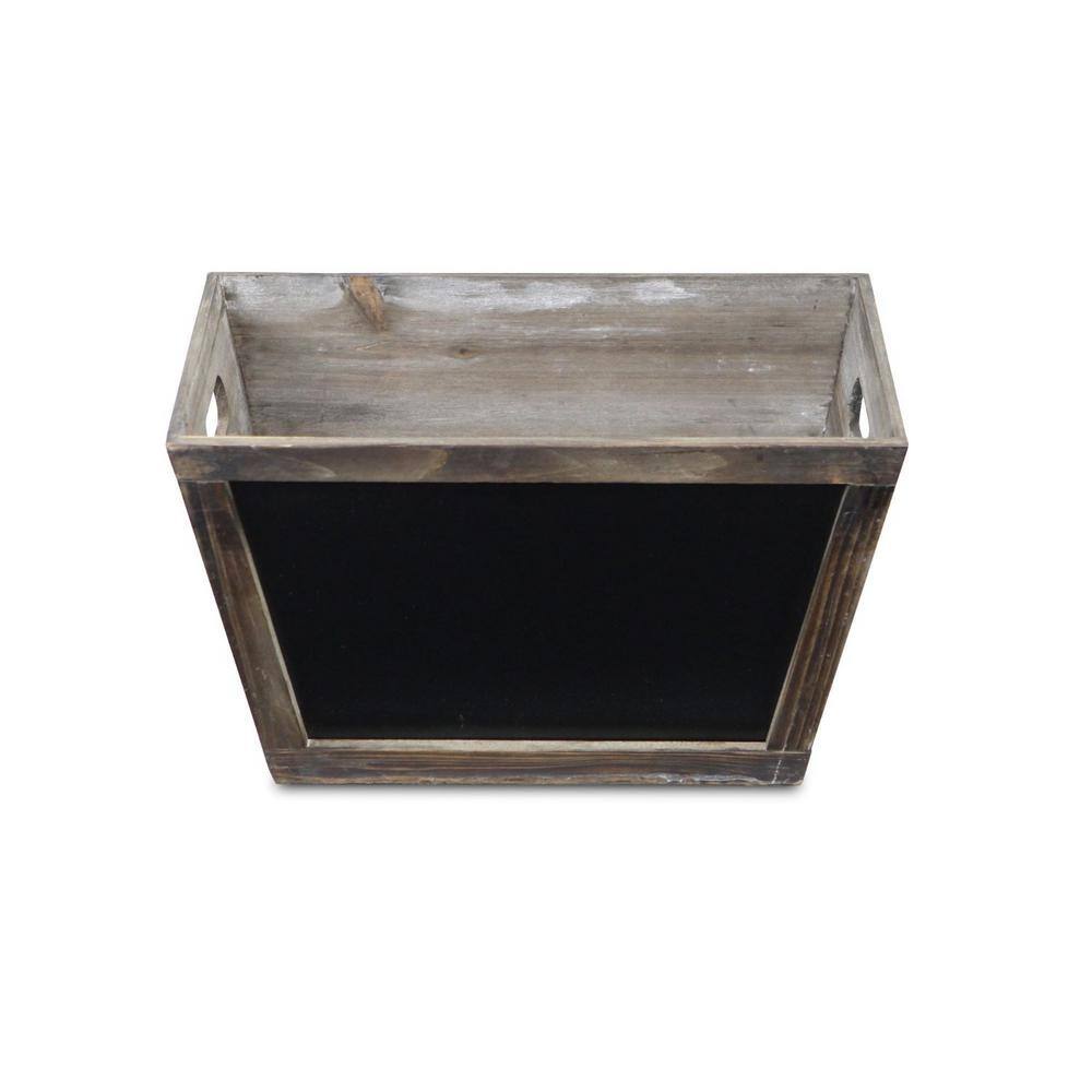 HomeRoots Rustic Wooden Storage Box with Chalkboard 2000399666 - The ...