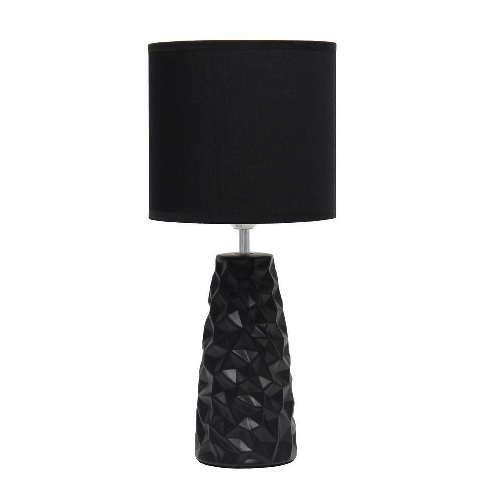 Simple Designs 17 5 In Black Sculpted Ceramic Table Lamp LT2083 BLK Simple Designs 17 5 In Black Sculpted Ceramic Table Lamp LT2083 BLK
