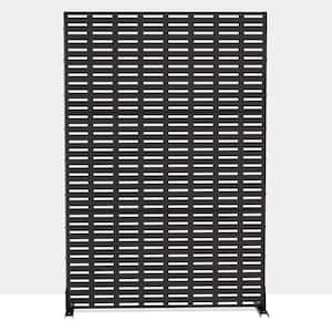 MAYEERTY 1-Piece 47 in. x 72 in. Black Metal Removable Outdoor Privacy ...
