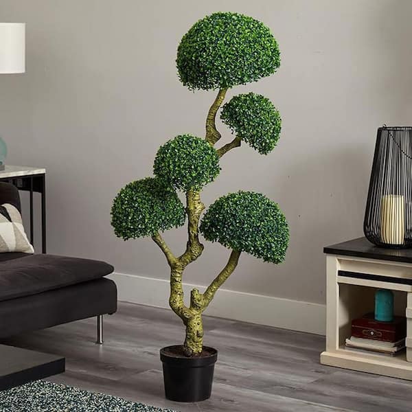 HOME IMPORTS EMPORIUM 5 ft. Artificial Boxwood Tree in Pot for Indoor ...