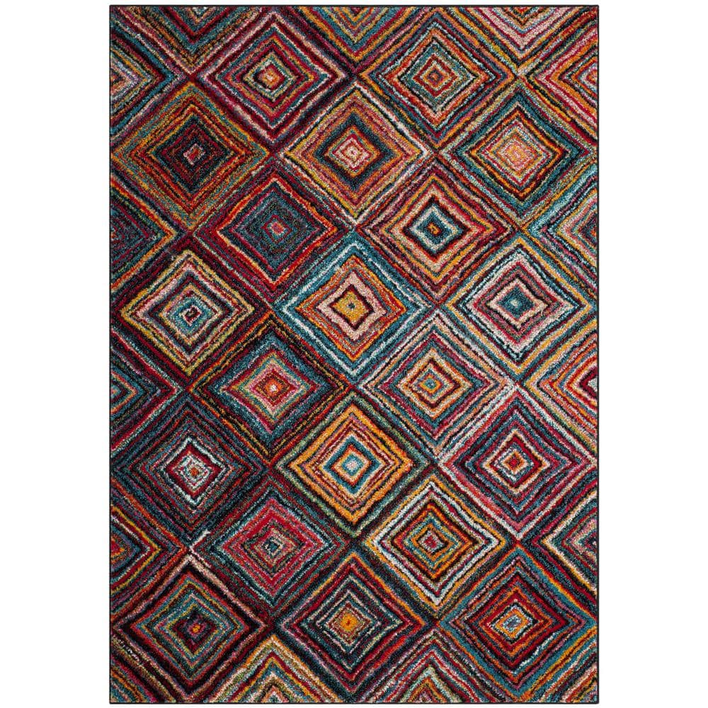 SAFAVIEH Aruba Multi 5 ft. x 8 ft. Geometric Diamond Area Rug ARB501M-5 ...