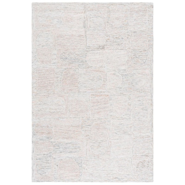 SAFAVIEH Harvest 3 ft. x 5 ft. Gray/Rust Geometric High-Low Area Rug ...