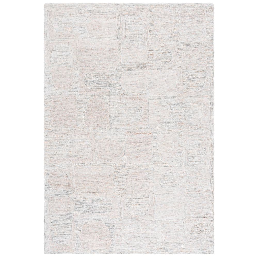 SAFAVIEH Harvest 4 ft. x 6 ft. Gray/Rust Geometric High-Low Area Rug ...