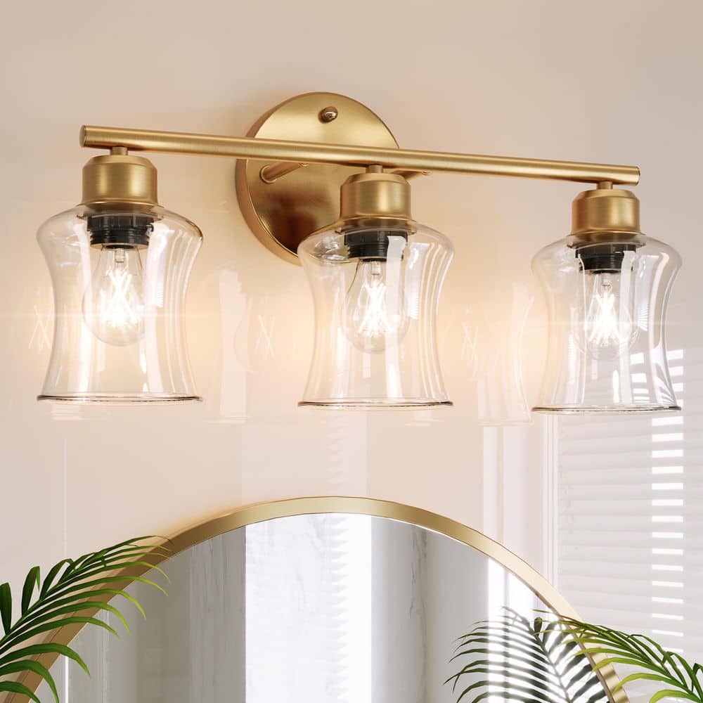 BYBLIGHT 17.6 in. 3-Light Modern Brushed Gold Bathroom Vanity Light ...