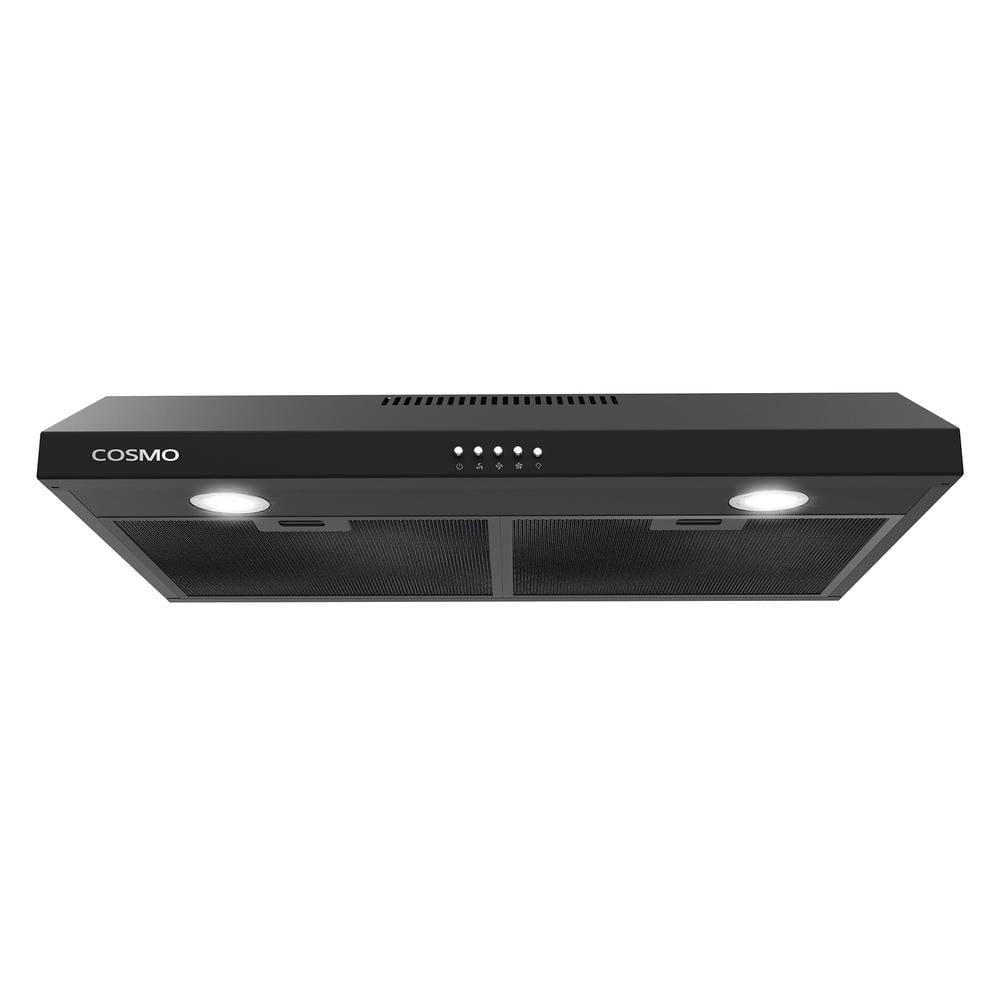 Cosmo 30 in. Ducted Under Cabinet Range Hood, Matte Black with LED Lights COS-5U30-BK - The Home ...