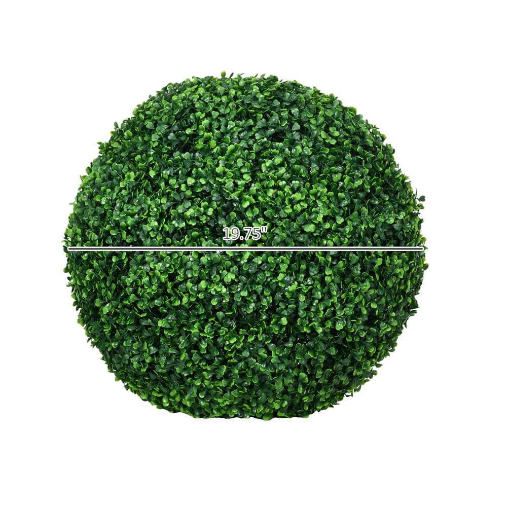 2 ft. Green Artificial Boxwood Topiary Balls Tree 2-Pack, Indoor ...