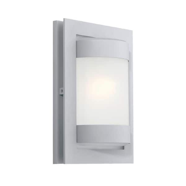 Eglo Archa 1-Light Silver Outdoor Wall Lantern Sconce 20647A - The Home ...