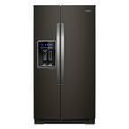 KitchenAid 24.8 cu. ft. Side by Side Refrigerator in Black Stainless ...