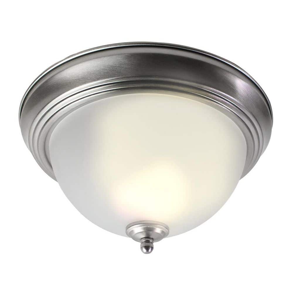 Luminosa 11 in. 1-Light Brushed Nickel Flush Mount LT1008 - The Home Depot