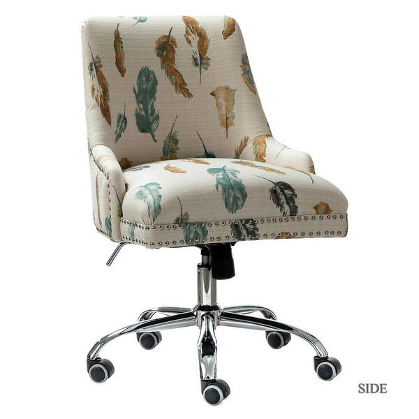 JAYDEN CREATION Alida Yellow Nailhead Swivel Task Chair OFM0002-YELLOW