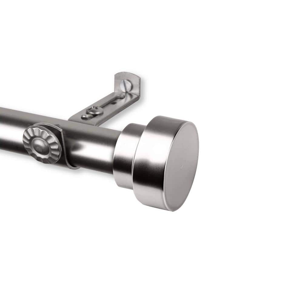 Rod Desyne Topper 66 in. - 120 in. Single Curtain Rod in Satin Nickel ...