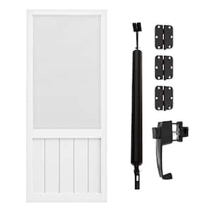ARK DESIGN 32 in. x 80 in. Universal Solid Pine Wood Screen Door with ...