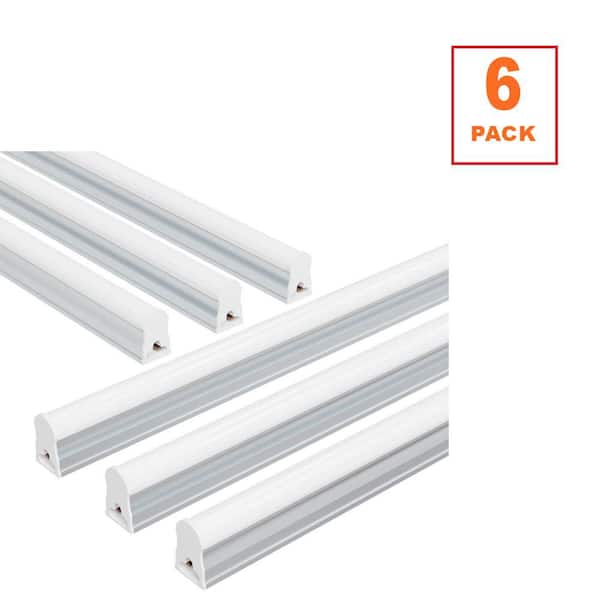 4ft T5 20-Watt LED Integrated Fixture Cool White Shop Light for Garage ...