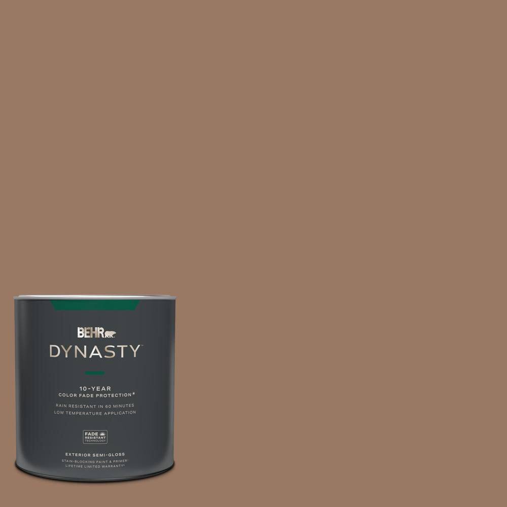 BEHR DYNASTY 1 qt. #250F-5 Fudge Bar Semi-Gloss Exterior Stain-Blocking ...