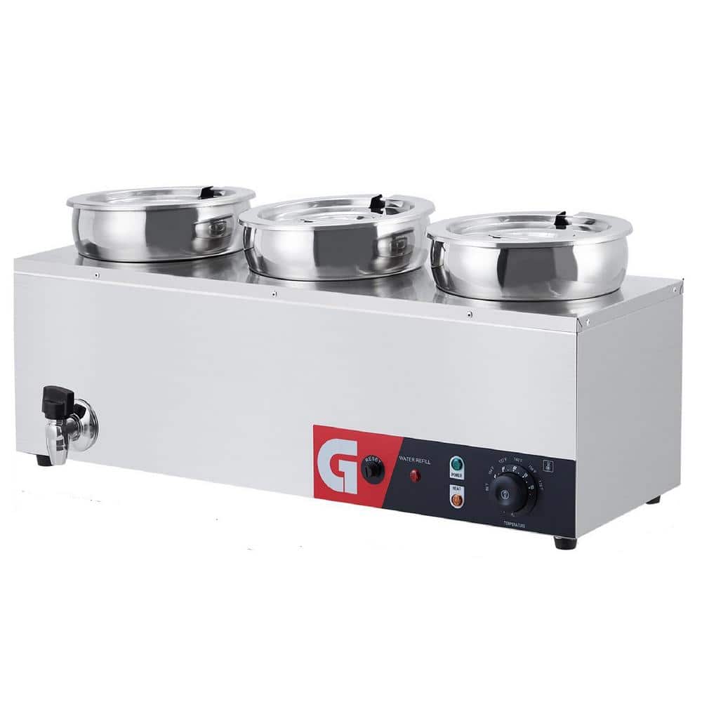 Garvee 12.6Qt/12L 3-Crock Commercial Soup Warmer Buffet Server, Soup ...