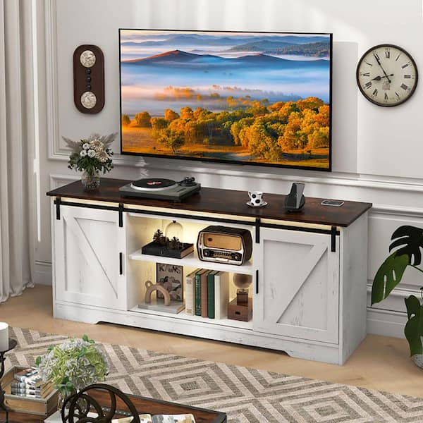 Boyel Living White TV Stand Fits TVs up to 60 to 65 in. BL-HV10193US-WH ...