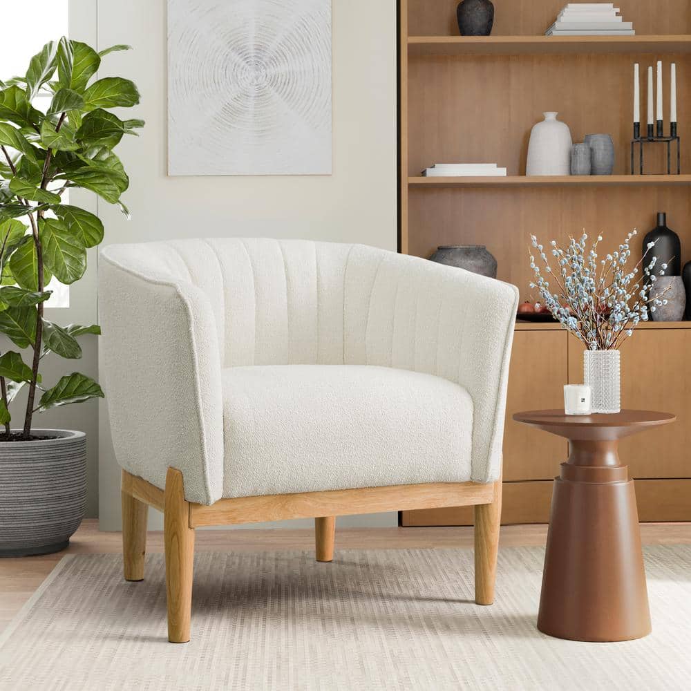 Lifestyle Solutions Franklin Ivory Accent Chair with Vertical Tufting ...