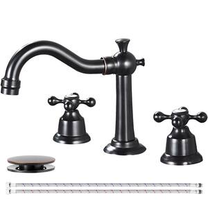 AKLFGN Double Handle 8 in. Widespread Bathroom Faucet 3 Hole Bathroom ...