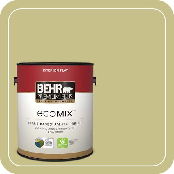 BEHR PREMIUM PLUS 1 gal. #PPU9-11 Wheat Grass Flat EcoMix Plant-Based ...