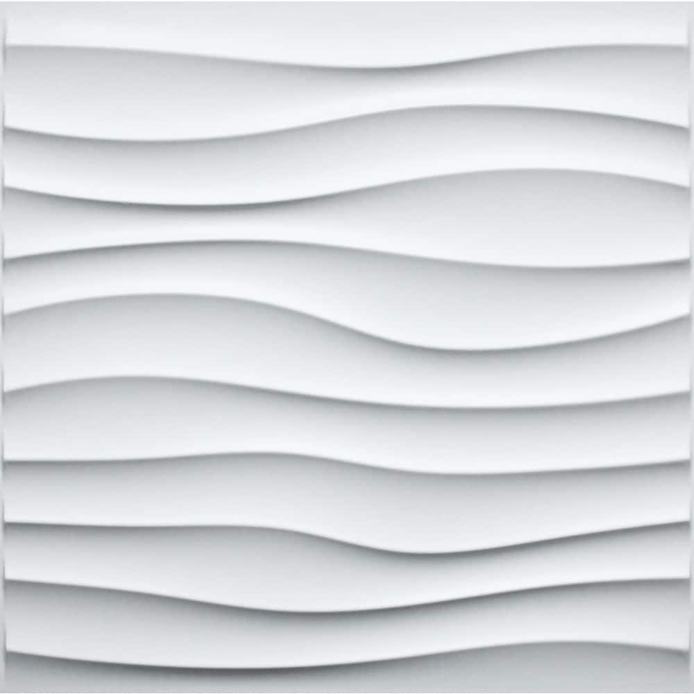 Dundee Deco Falkirk Ross 2/25 in. x 19.7 in. x 19.7 in. White PVC Wave ...