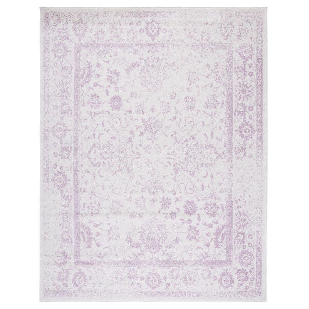 SAFAVIEH Adirondack Ivory/Lavender 11 ft. x 15 ft. Border Distressed ...