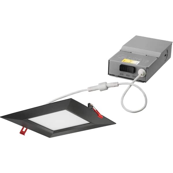 Lithonia Lighting Wafer 8 in. Black Selectable New Construction or ...