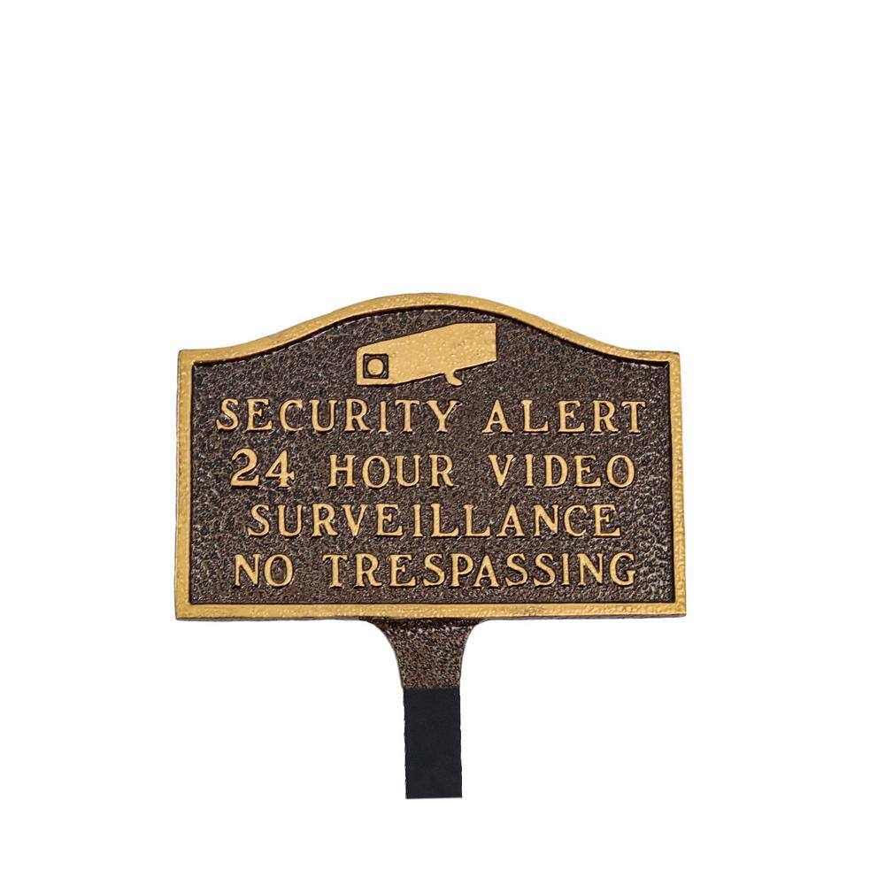 Montague Metal Products Security Alert Small Statement Plaque with Lawn ...