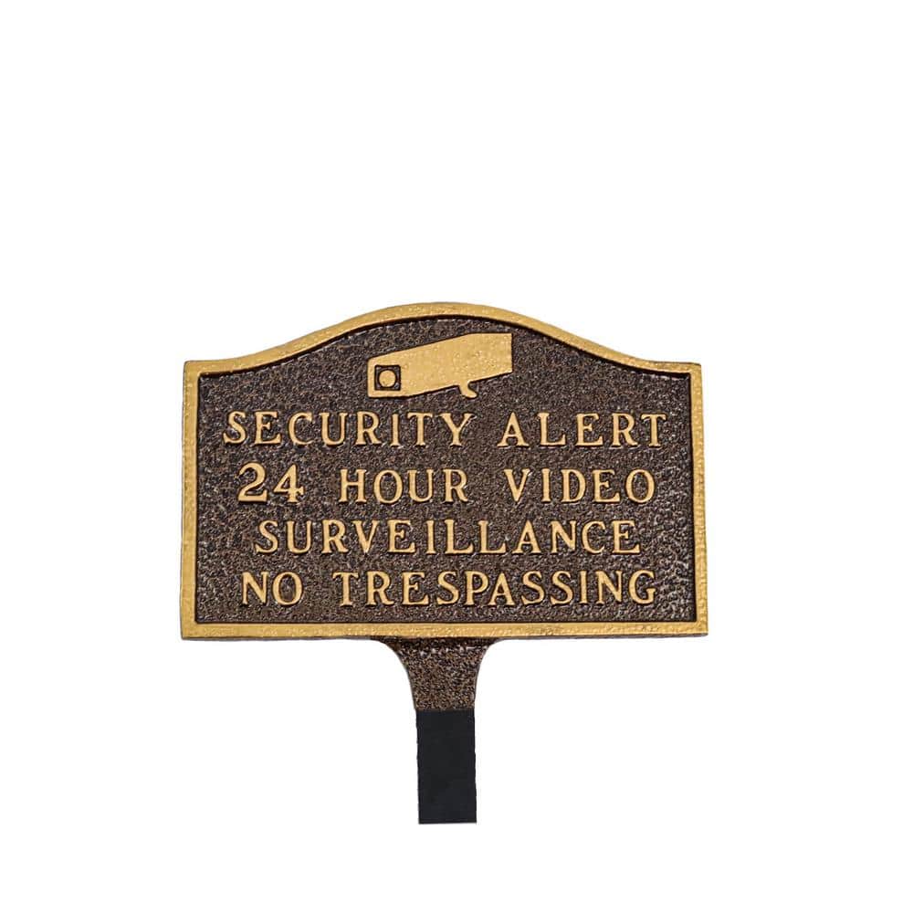 Montague Metal Products Security Alert Small Statement Plaque with Lawn ...