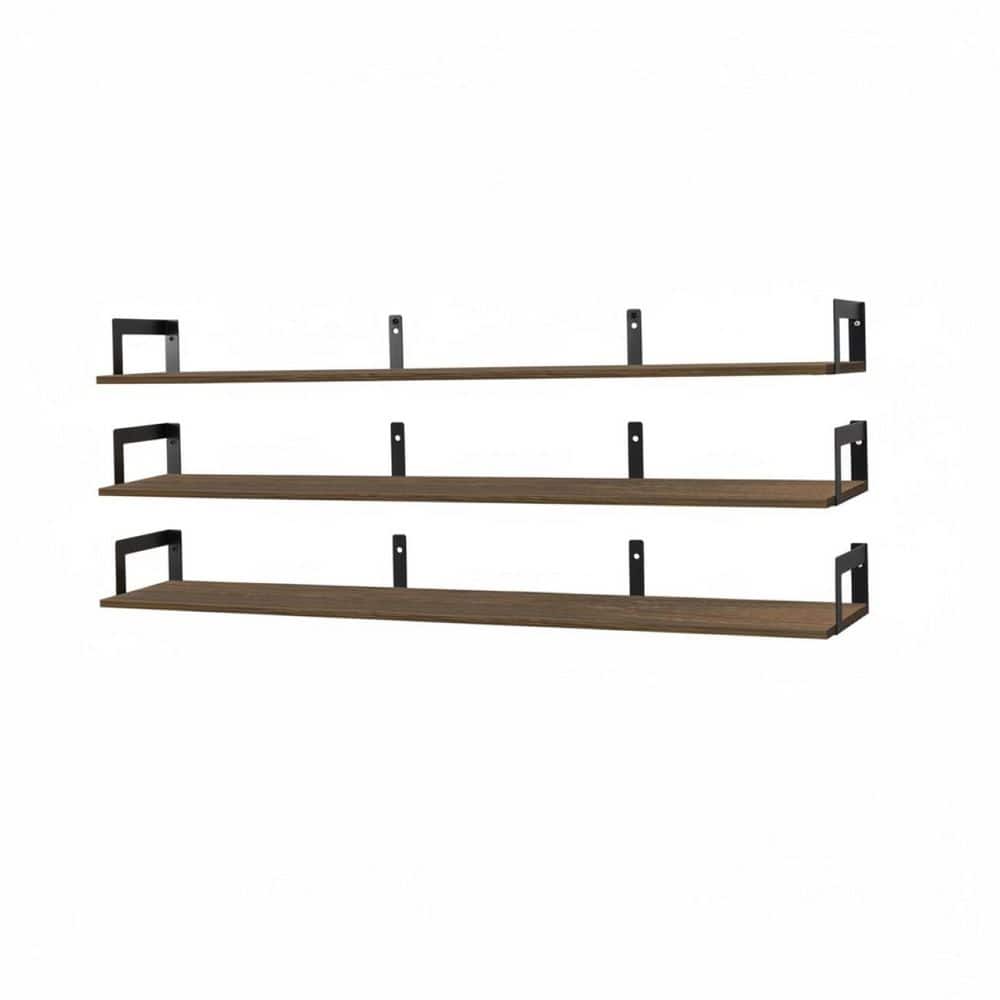 48 in. W x 8 in. D Dark Brown Floating Shelves Heavy Duty Decorative ...