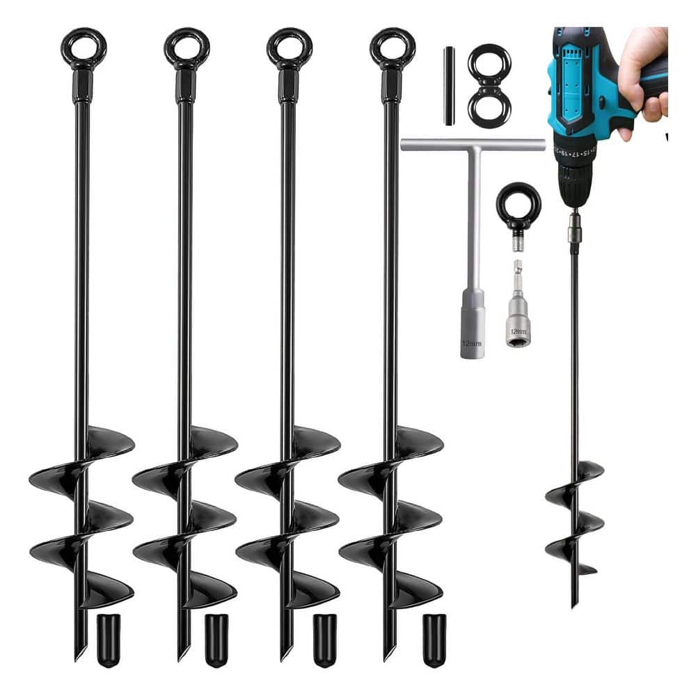 LUKVIZO Heavy Duty Swing Set Anchor Kit with 18 in. Screw in Earth ...