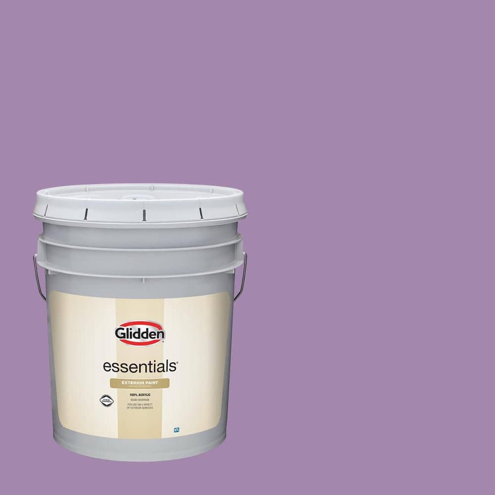 Glidden Essentials 5 gal. Violet Eclipse PPG1176-5 Semi-Gloss Exterior ...