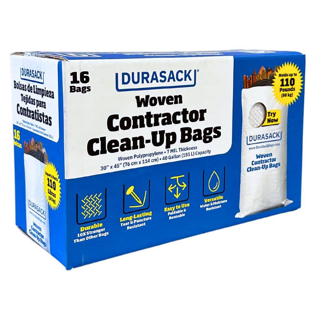 DURASACK 40 Gal. Heavy-Duty Woven Contractor Trash Bags (16-Pack) LAM ...