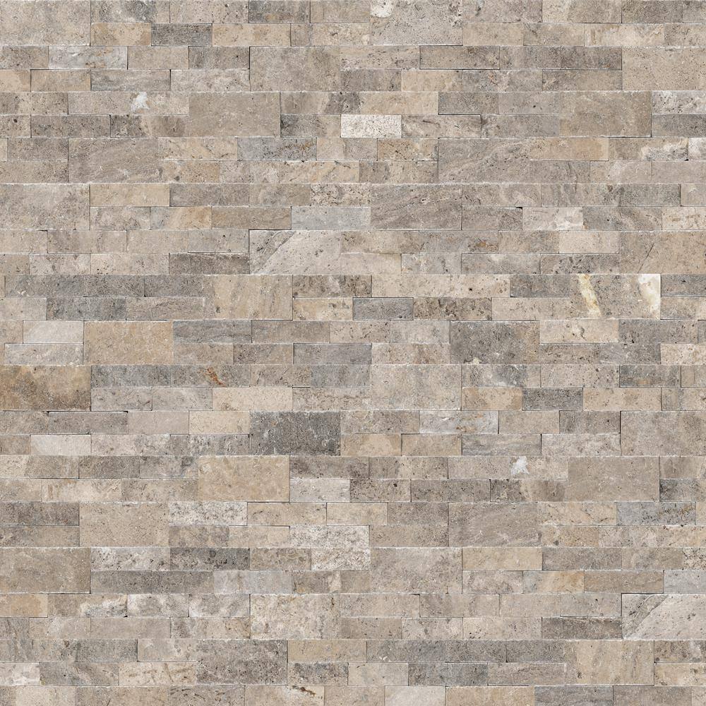 MSI Trevi Gray Ledger Panel 6 in. x 24 in. Natural Travertine Wall Tile ...