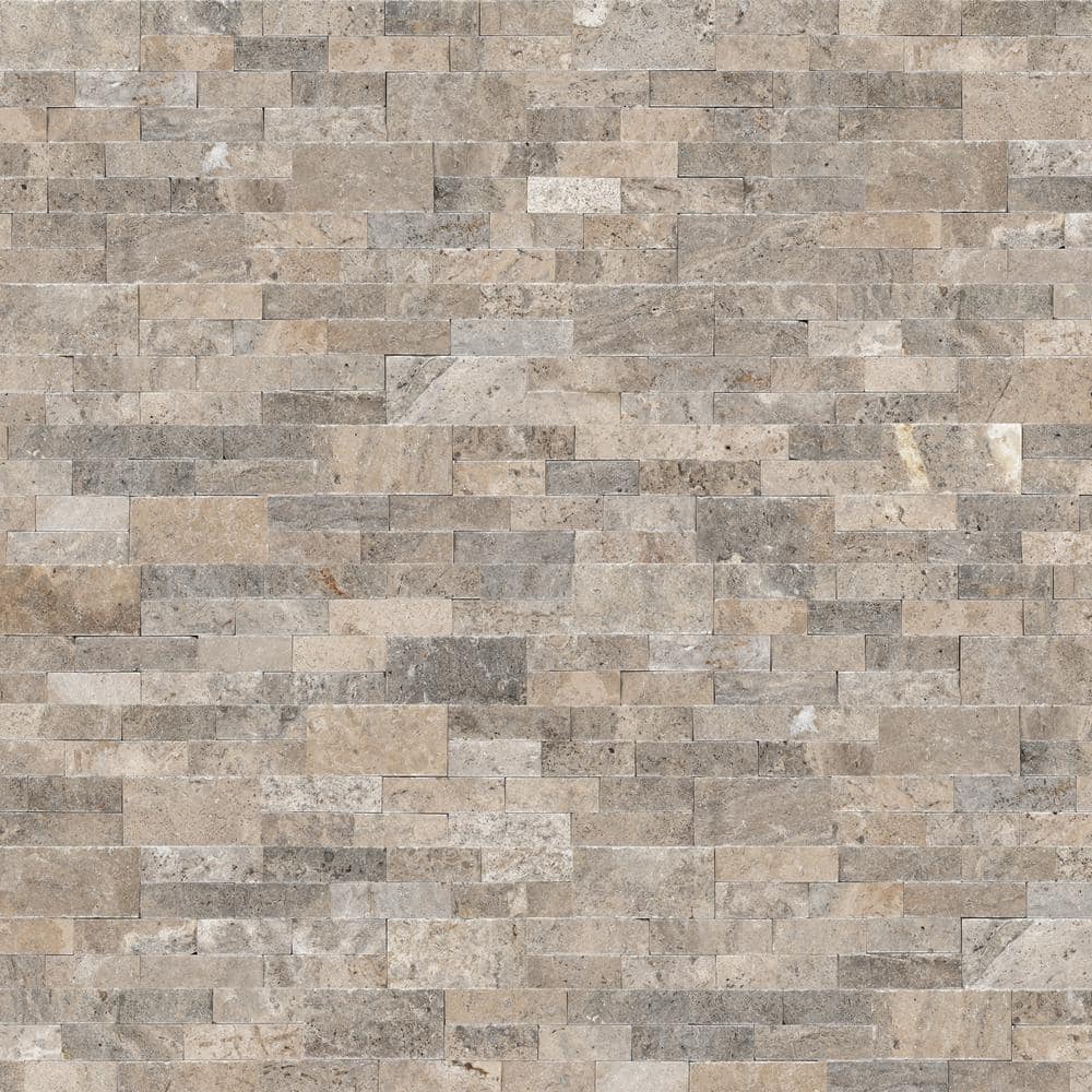 MSI Trevi Gray Ledger Panel 6 in. x 24 in. Natural Travertine Wall Tile ...