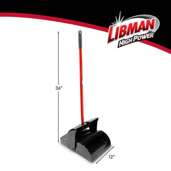 Libman 12 in. x 36 in. High Power Closed Lid Lobby Dustpan with Handle ...