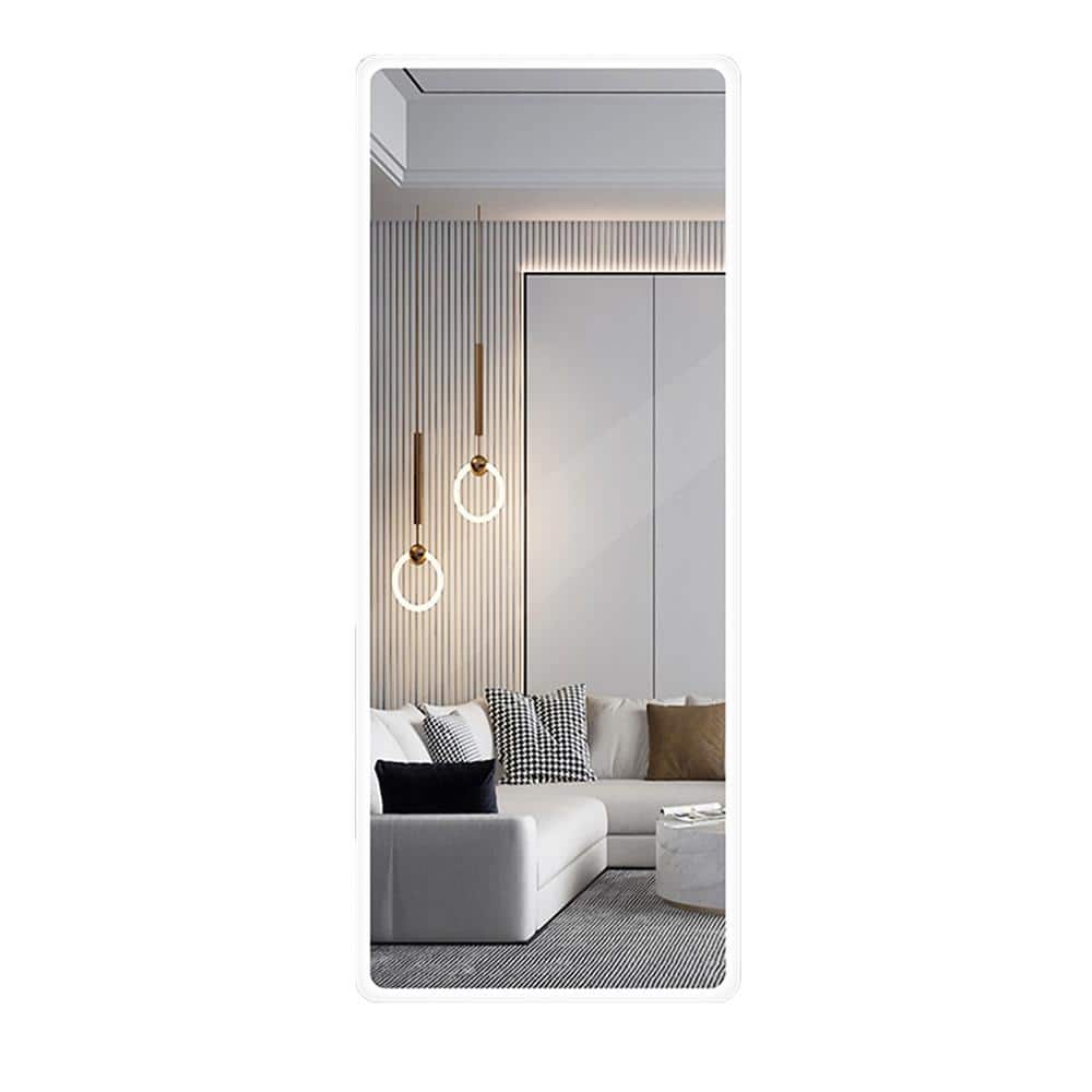 21.7 in. W. x 65 in. H Rectangle Frameless LED Full Length Mirror Wall ...