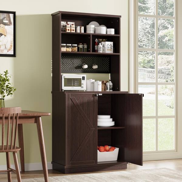 Dark brown microwave stand store