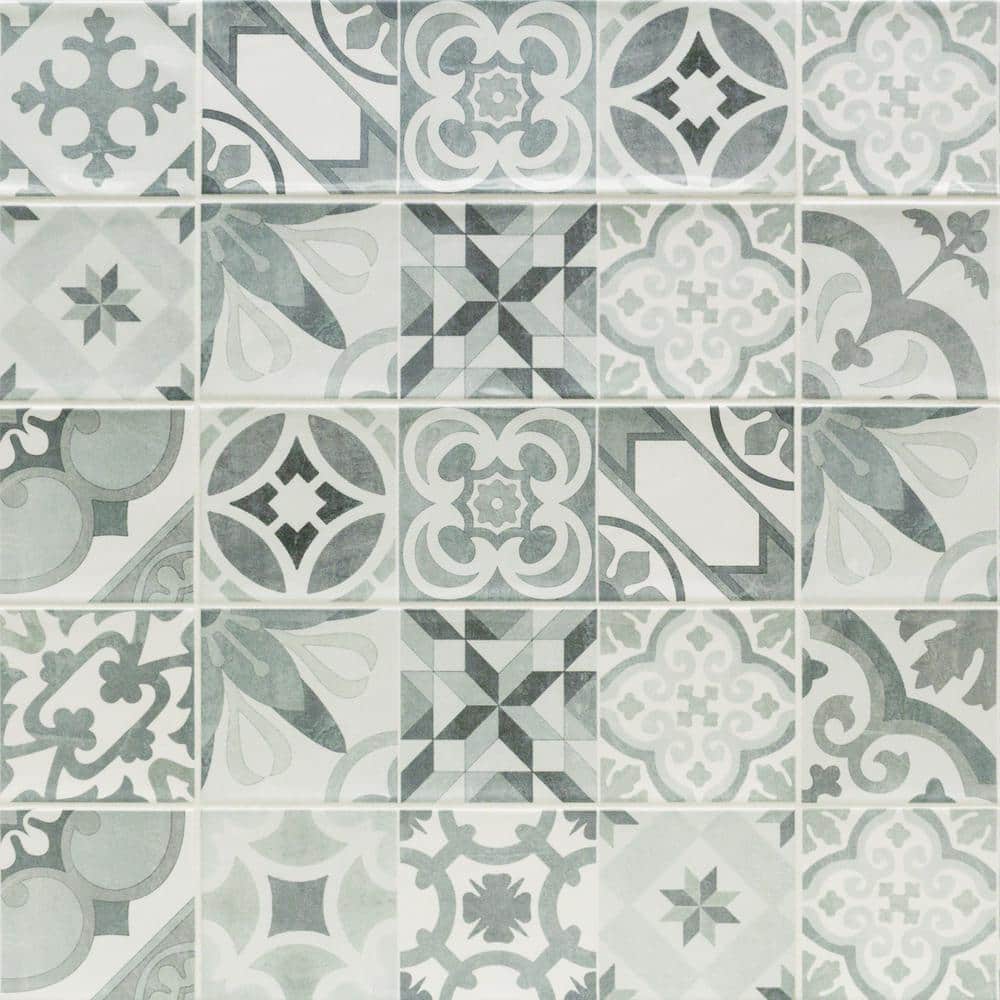 Ivy Hill Tile Pier Cold Deco Encaustic 4 in. x 12 in. 6 mm Polished ...