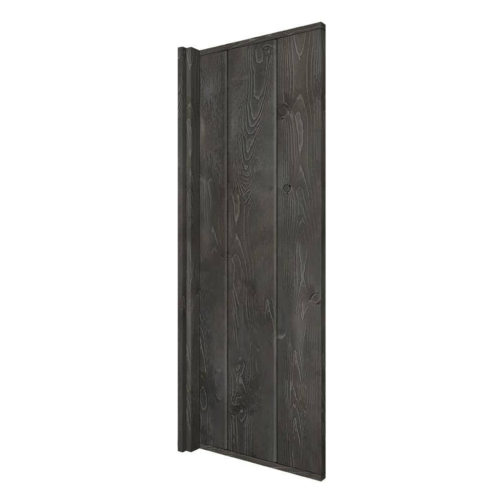 CALHOME 12 in. x 42 in. Carbon Gray Solid Pine Wood Bathroom Urinal ...