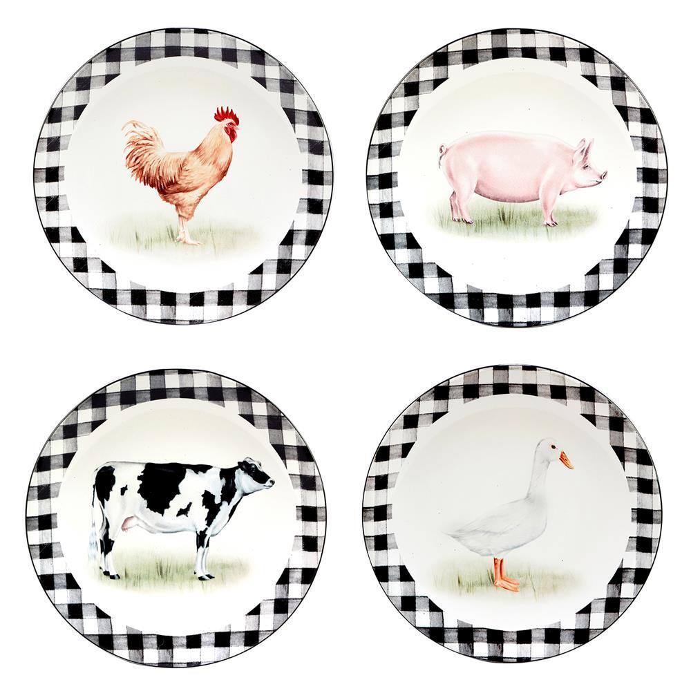 Certified International On the Farm Assorted Colors Salad Plates (Set ...