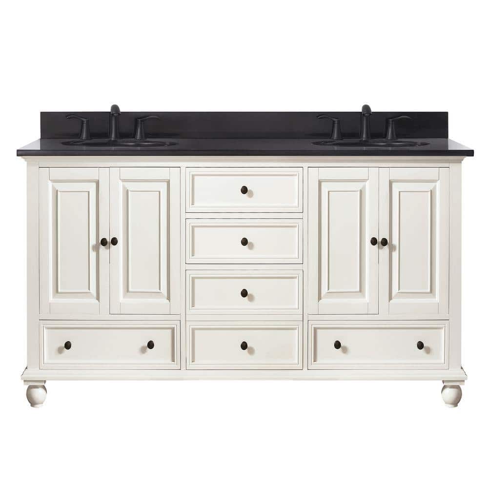 Avanity Thompson 61 in. W x 22 in. D x 35 in. H Vanity in French White ...