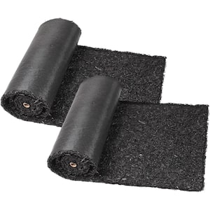 Oyezvary 2 Pack 120 in. x 4.5 in. Recycled Rubber Mulch Mat Roll Black ...