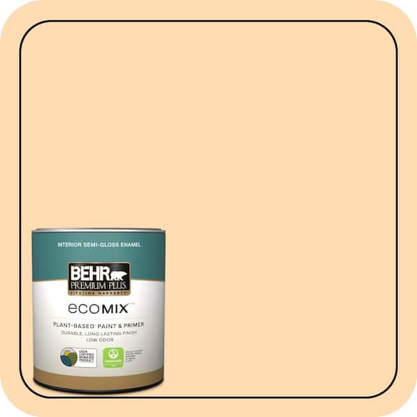 BEHR PREMIUM PLUS 1 qt. #290B-4 Feather Plume Semi-Gloss Enamel EcoMix ...