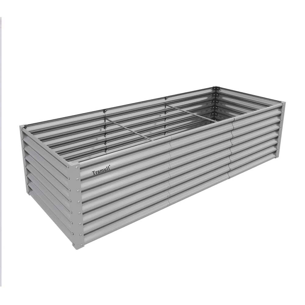 Zeus & Ruta 8 ft. x 3 ft. x 2 ft. Metal Retangular Raised Garden Bed ...