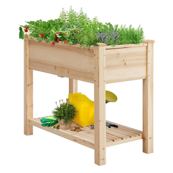 34x18x30in Wood Horticulture Raised Garden Bed Planter Box D07MF7597J ...
