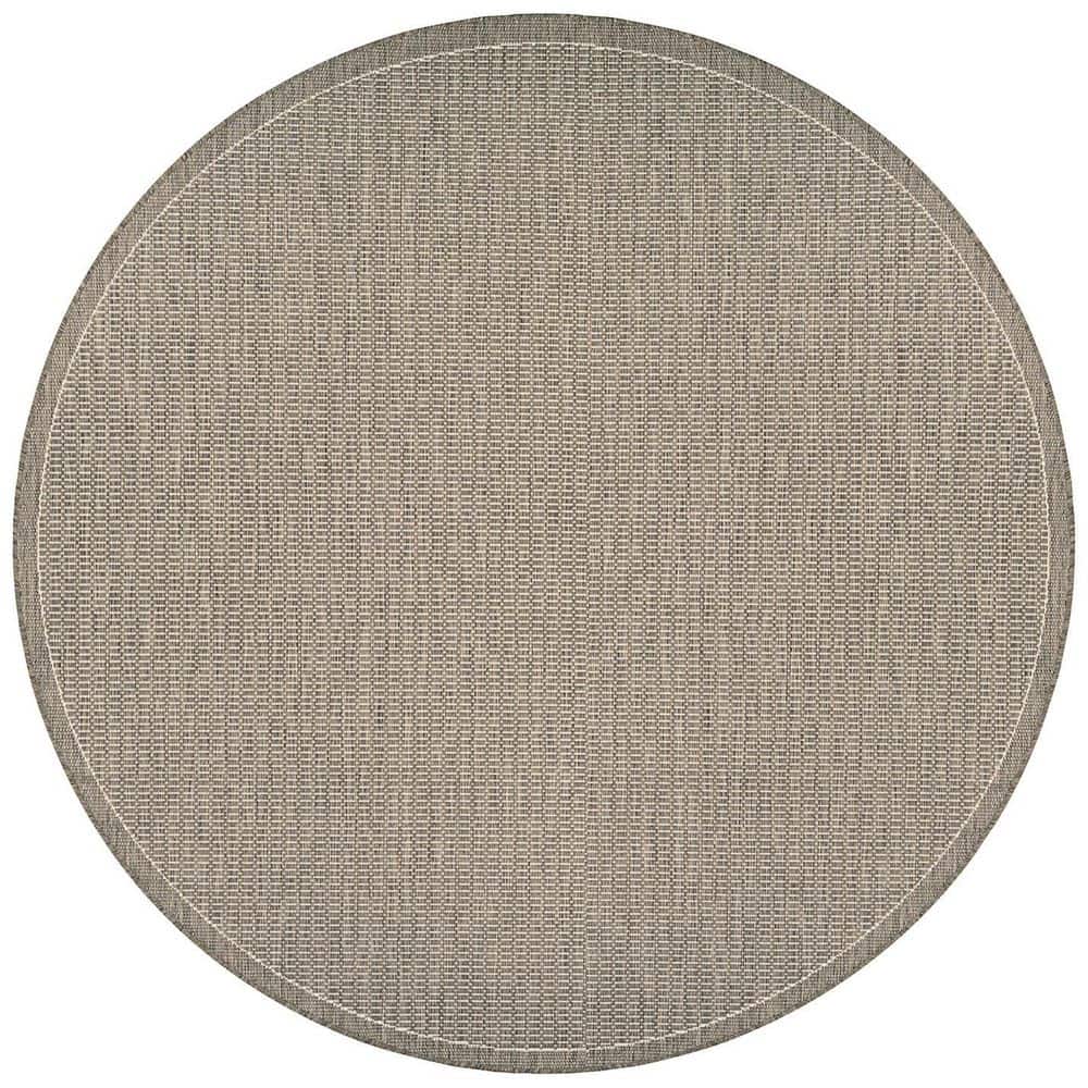 Couristan Recife Saddle Sticth 8 ft. Round Ivory-Taupe Solid Indoor ...