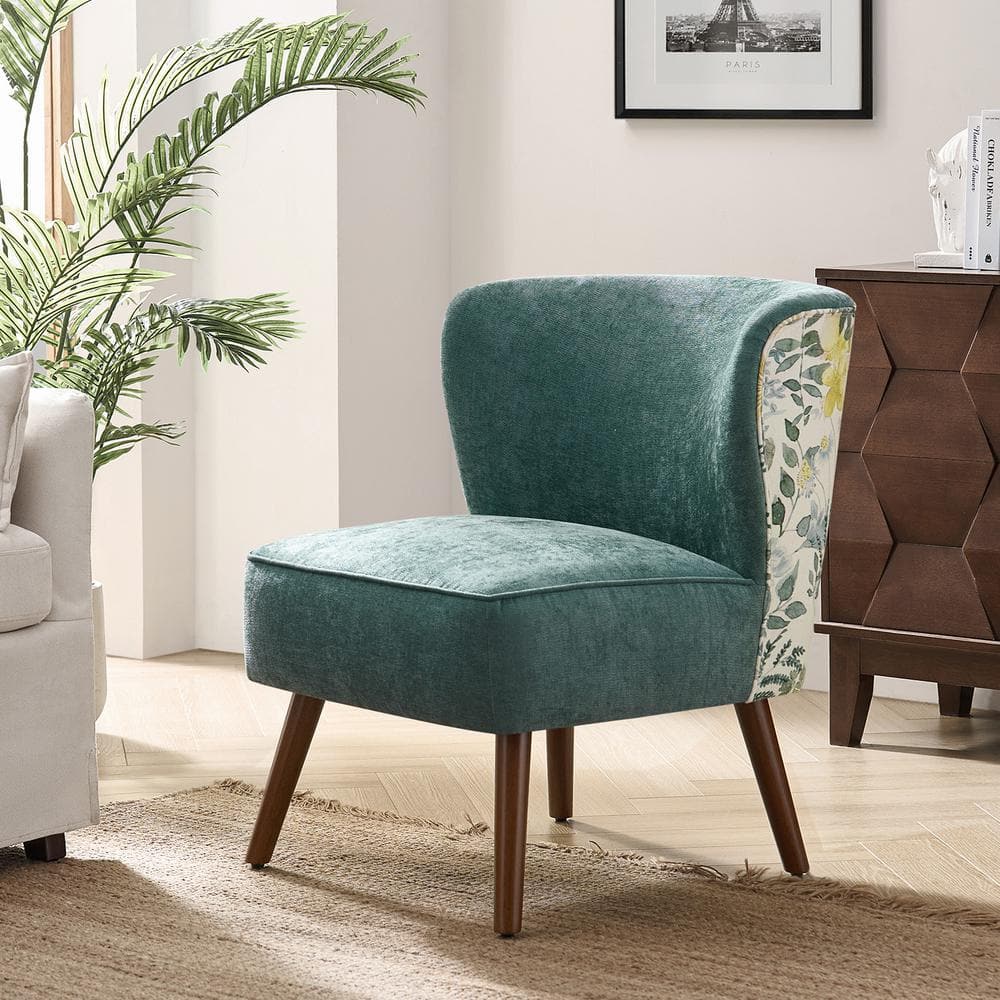 JAYDEN CREATION Timon Teal Modern Variety Fabric Pattern Wingback Side ...
