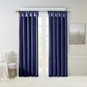 Eclipse Thermapanel Navy Solid Polyester 54 in. W x 84 in. L Room ...